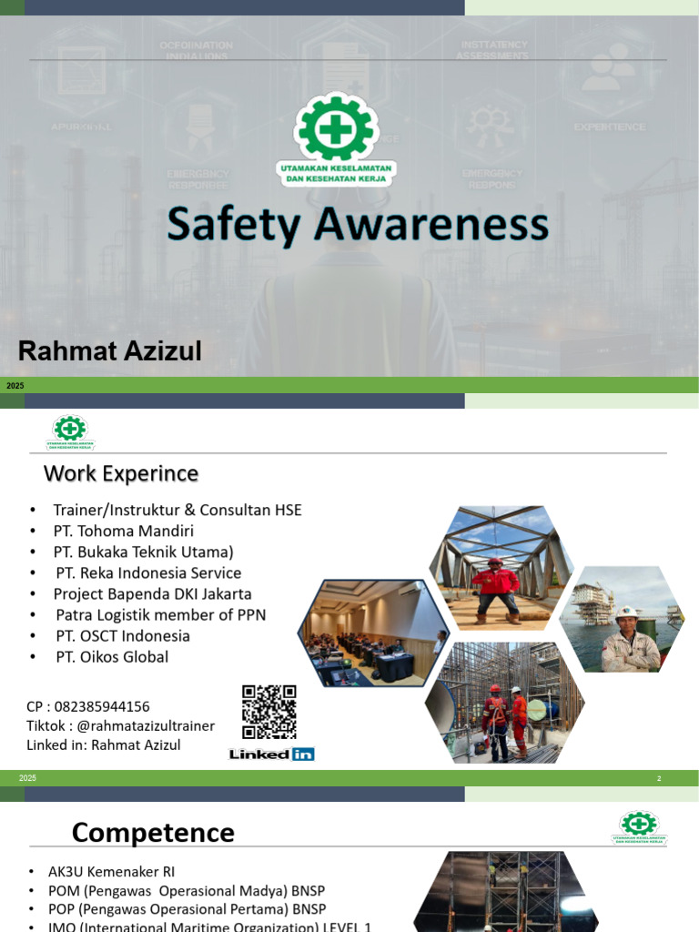 Safety Awardness - Rahmat Azizul | PDF