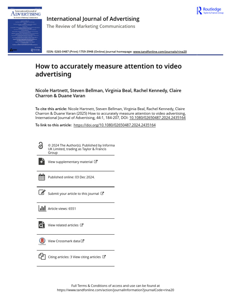 How to Accurately Measure Attention to Video Advertising | PDF ...