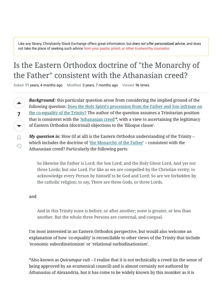 Eastern Orthodox Monarchy of the Father | PDF | God The Father | Trinity