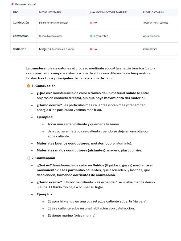 La Transferencia de Calor Es El Proceso Mediante El Cual La Energía ...