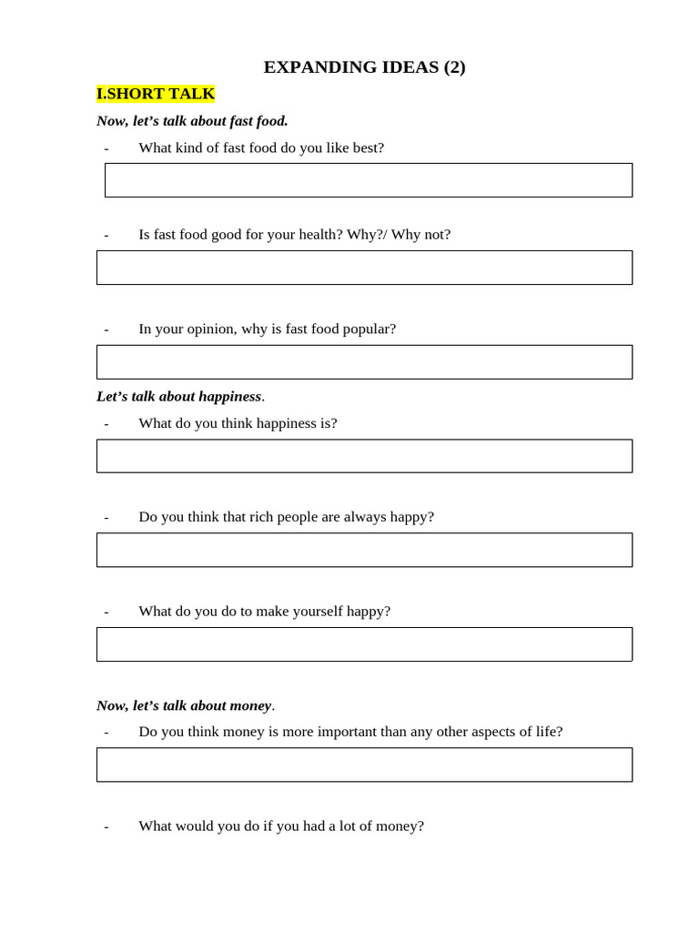 Basic English (5) - Expanding Ideas | PDF