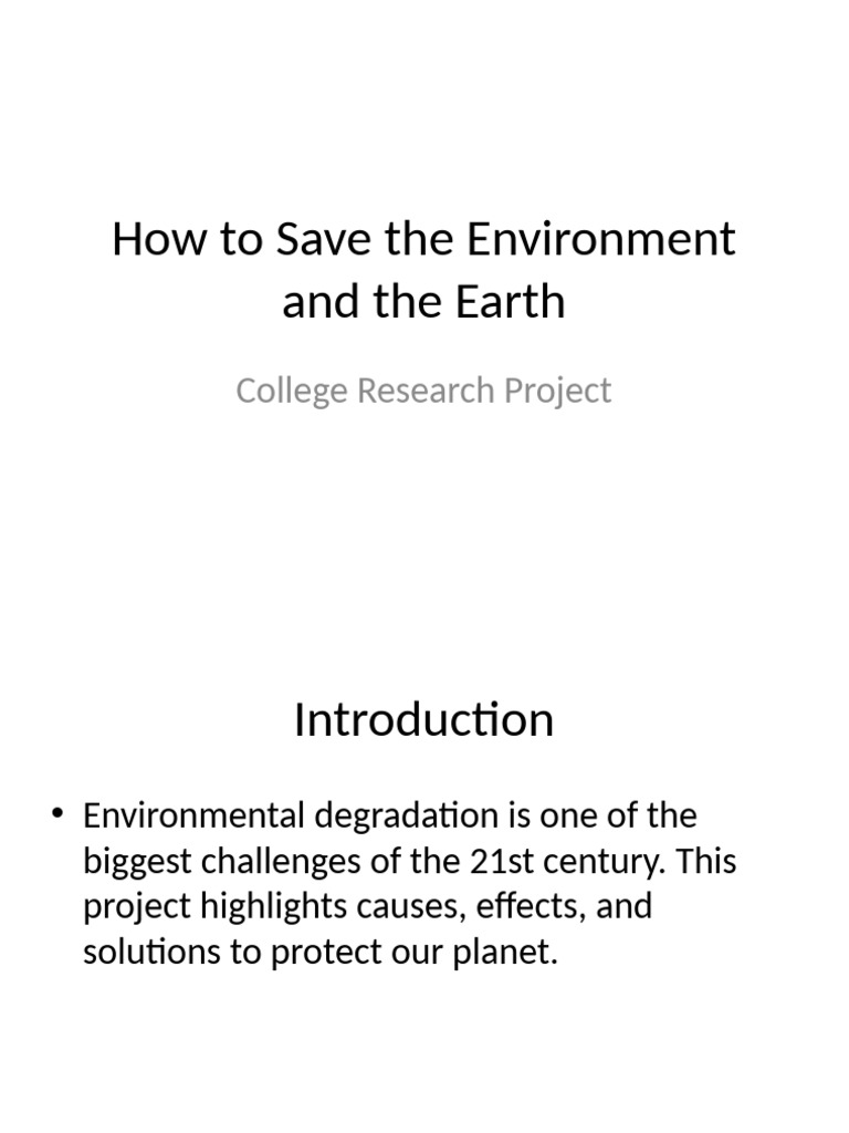 Environment Project | PDF