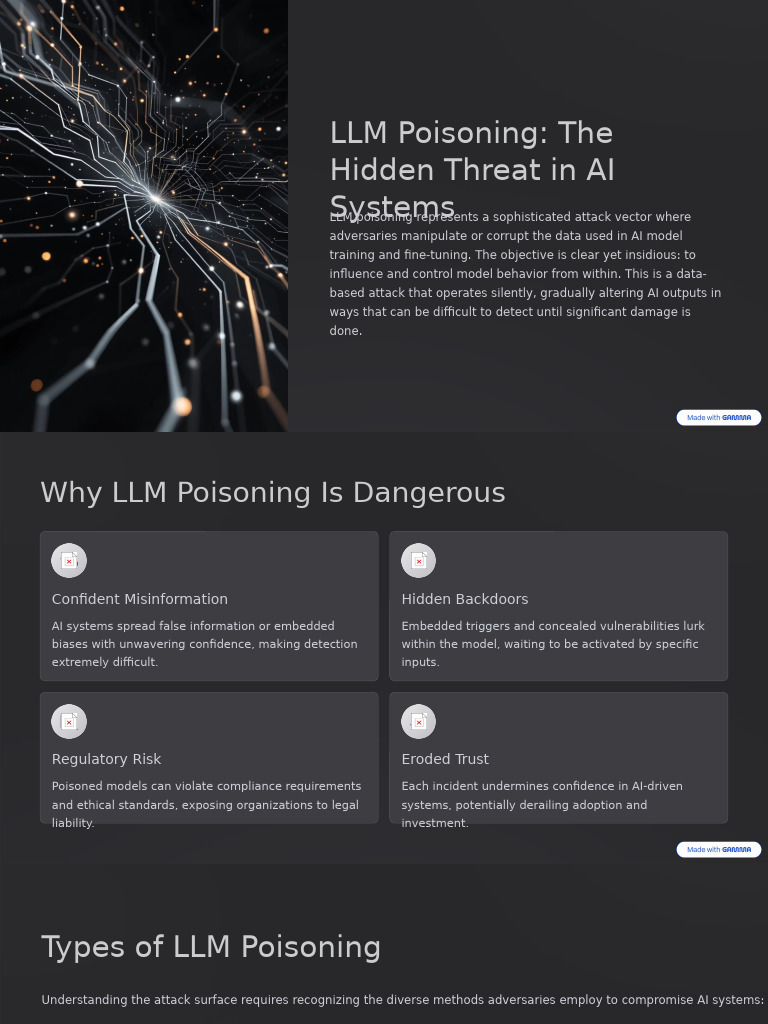 LLM Poisoning the Hidden Threat in AI Systems (1) | PDF | Artificial ...