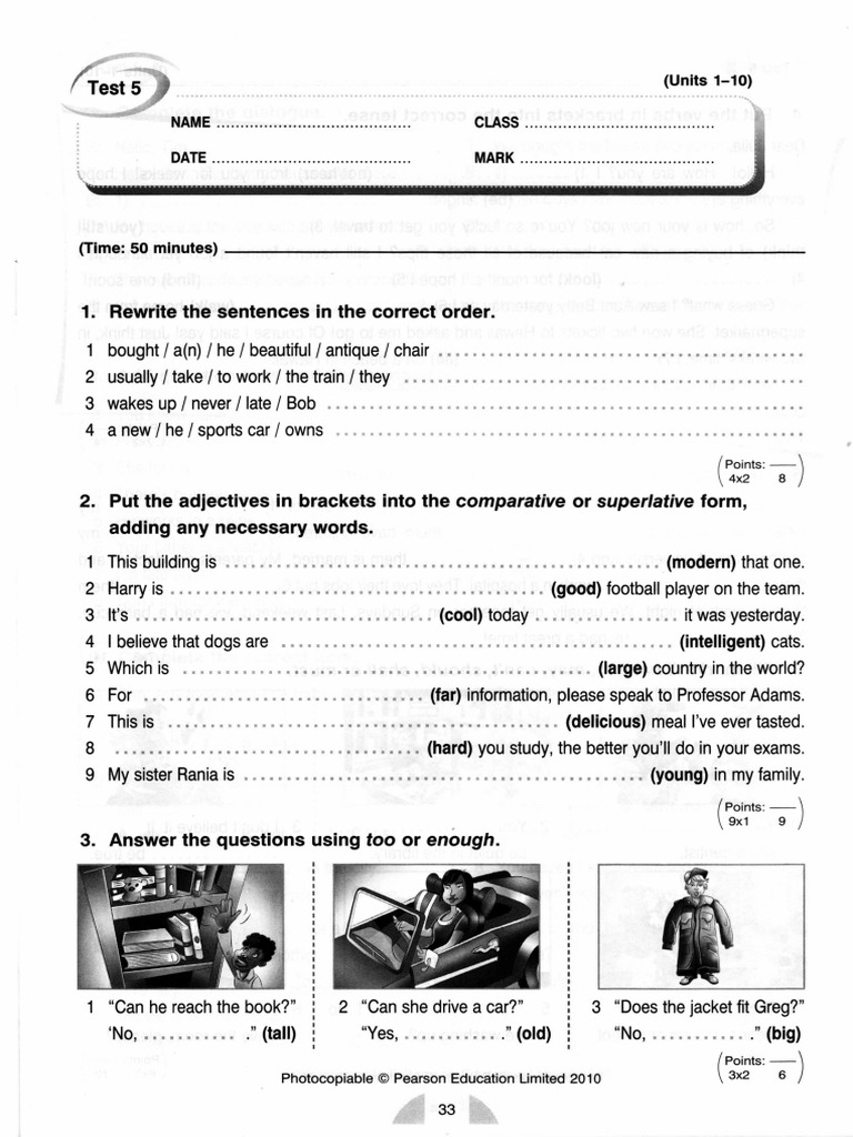 English Grammar Exercises Units 1-10 | PDF