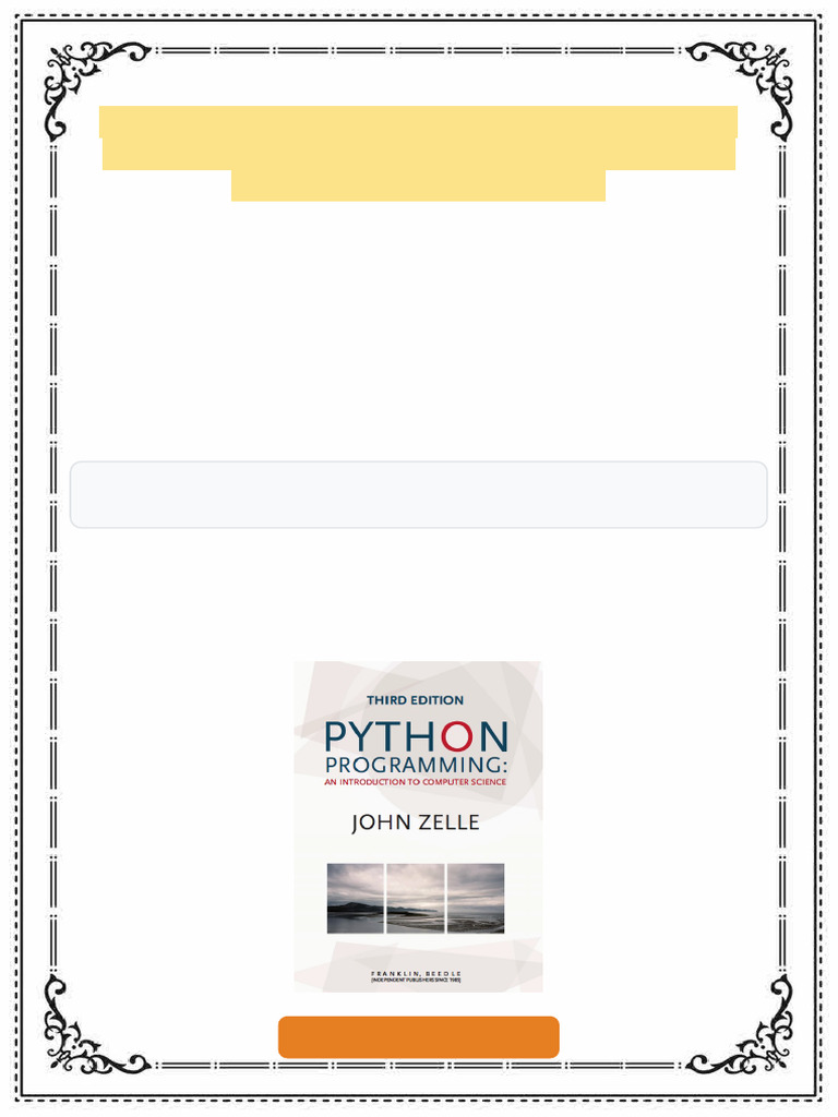 Python Programming An Introduction to Computer Science 3rd Edition John ...