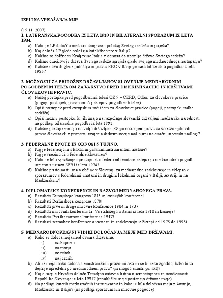 Izpitna VpraŠanja MJP | PDF