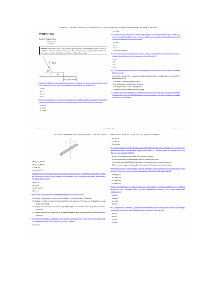 Barrons AP Physics Practice Test 2 2025 | PDF
