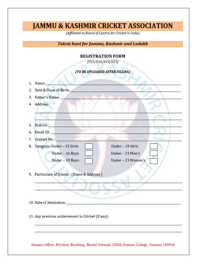 Registration Form - Talent Hunt | PDF
