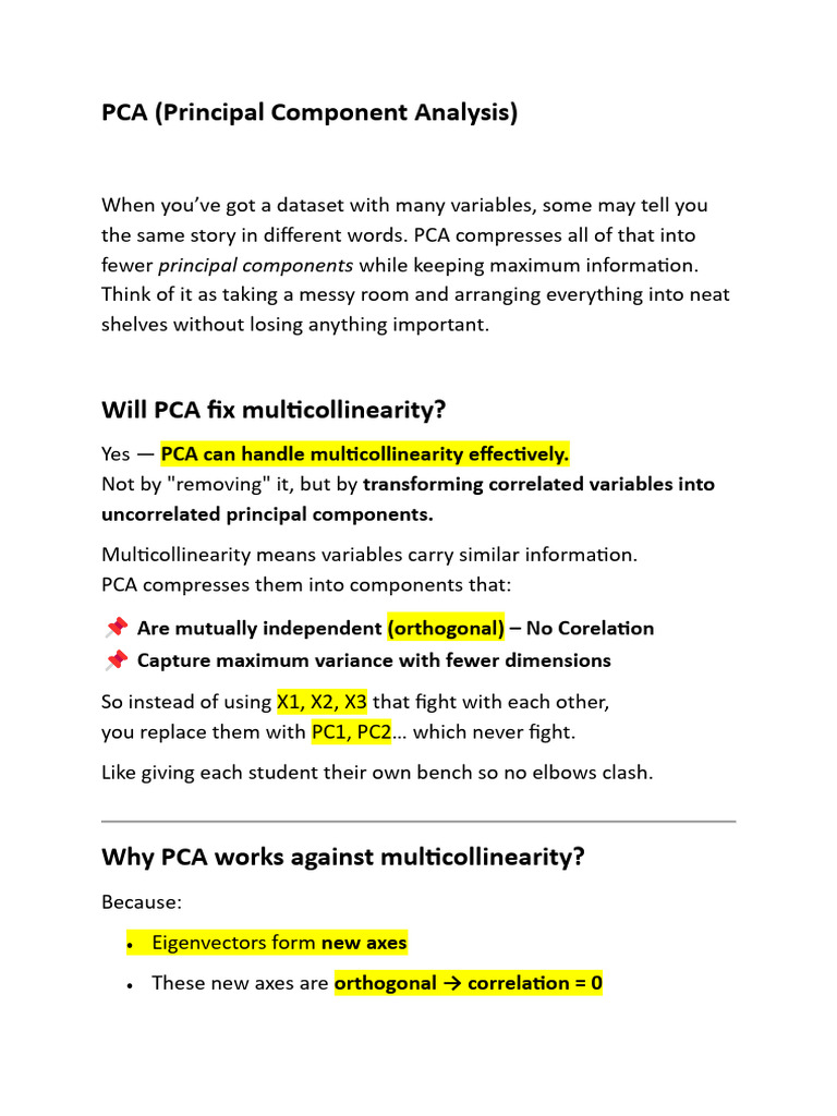PCA (Principle Components Analysis) | PDF | Principal Component ...