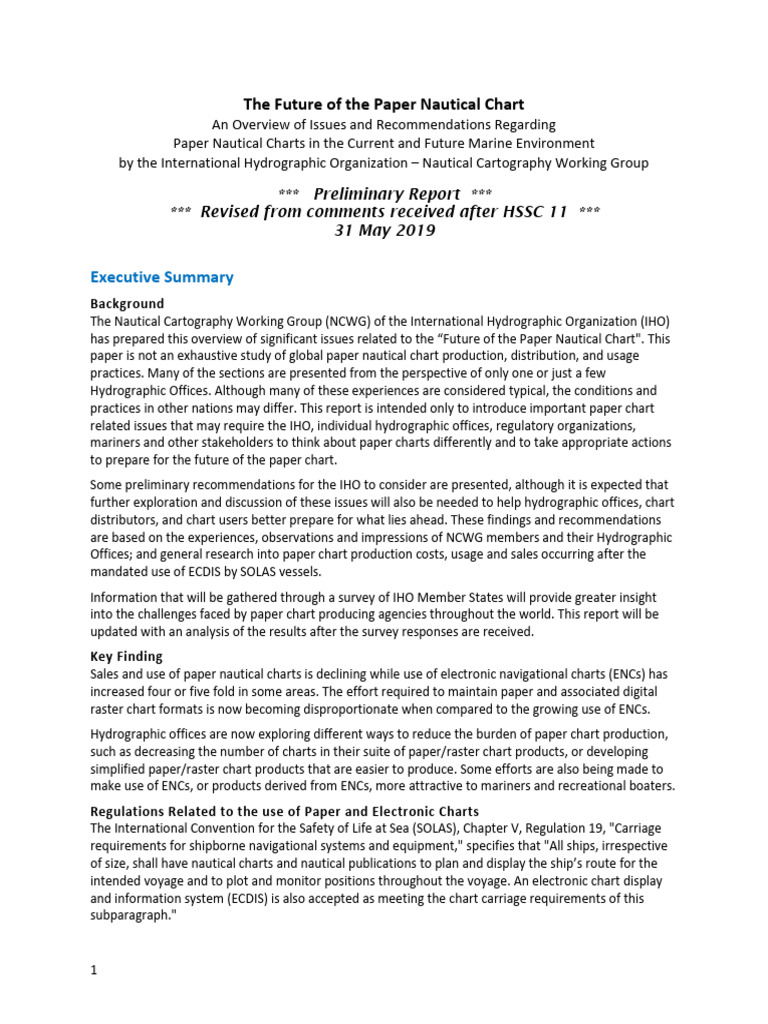 Future of The Paper Nautical Chart Preliminary Report 2019.05.31 | PDF ...