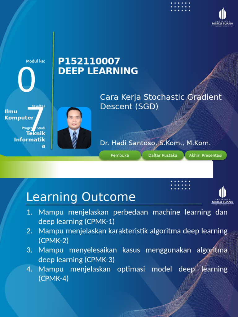 Stochastic Gradient Descent dalam Deep Learning | PDF