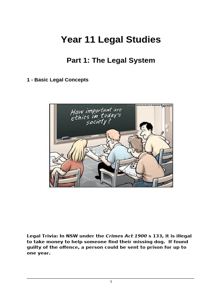 Year 11 Legal Studies Overview | PDF | Justice | Crime & Violence