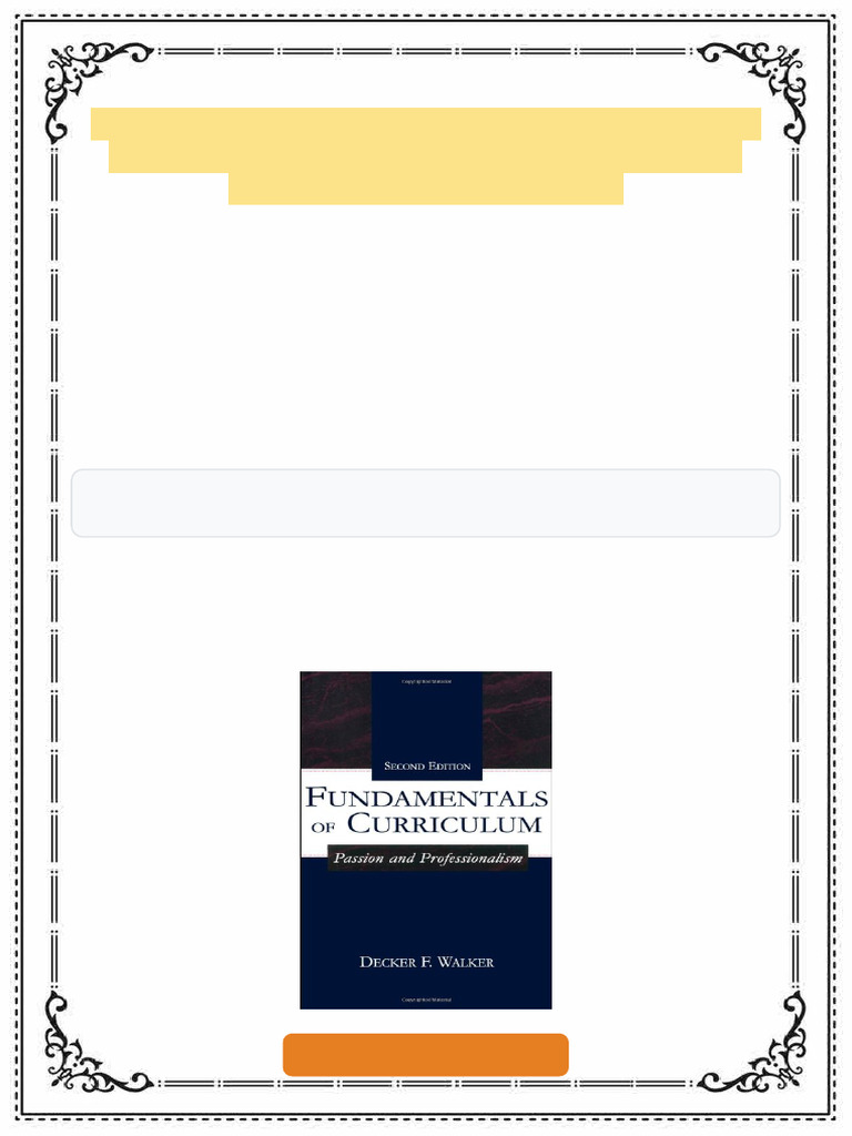 Fundamentals of Curriculum Passion and Professionalism 2nd Edition ...