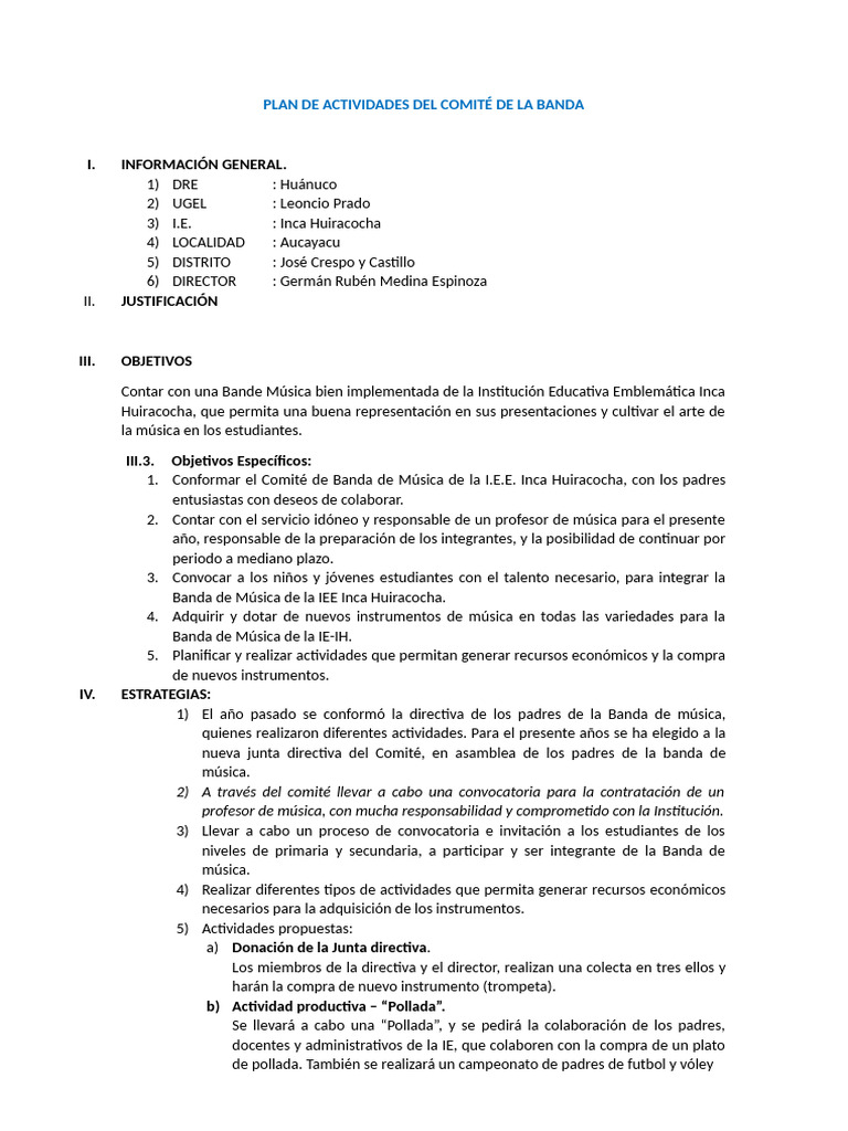 Plan Banda | PDF | Maestros