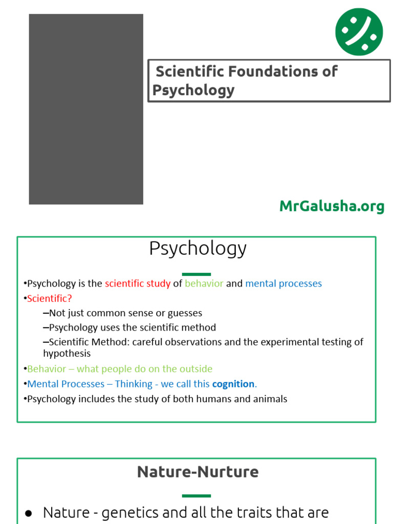 Foundations of Psychology Overview | PDF | Mean | Standard Deviation