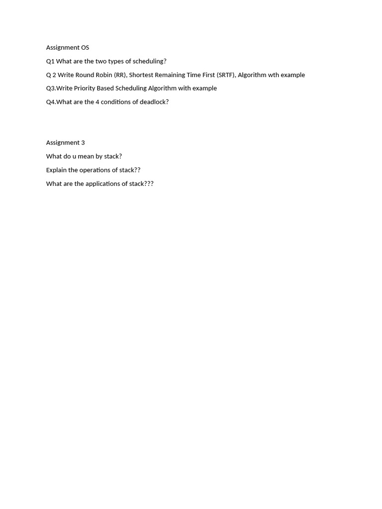 Assignment List | PDF