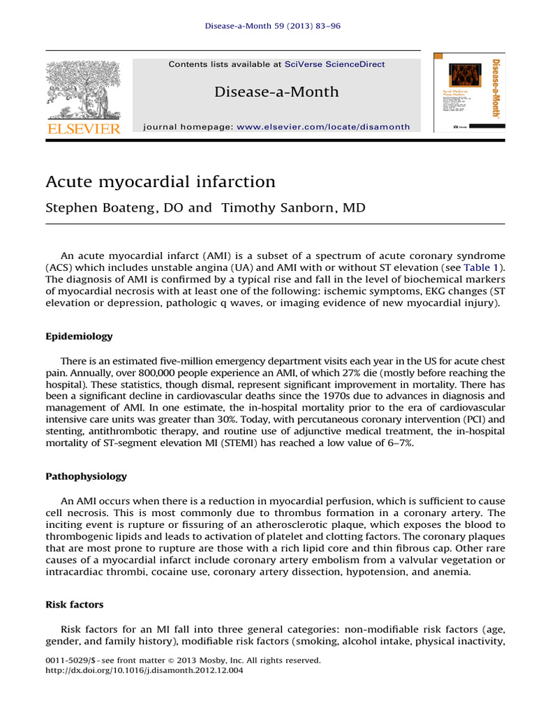 Jurnal Infark Miokard 1 | PDF | Myocardial Infarction | Angiology