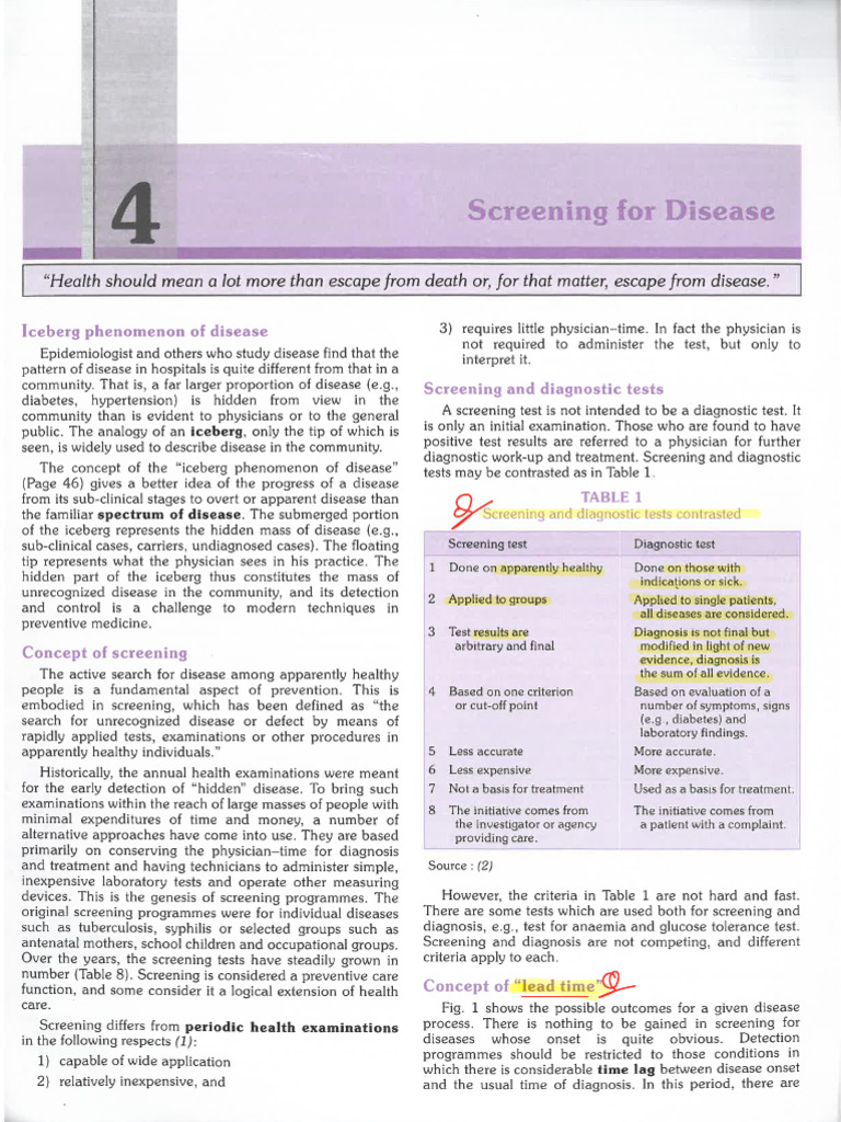 Screening For Disease | PDF