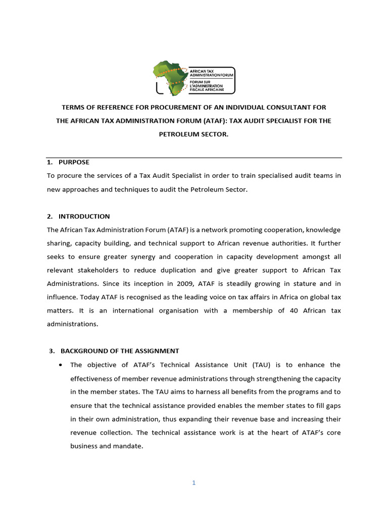 ToR - TA Tax Audit Specialist - Petroleum Sector - V2 | PDF | Audit ...