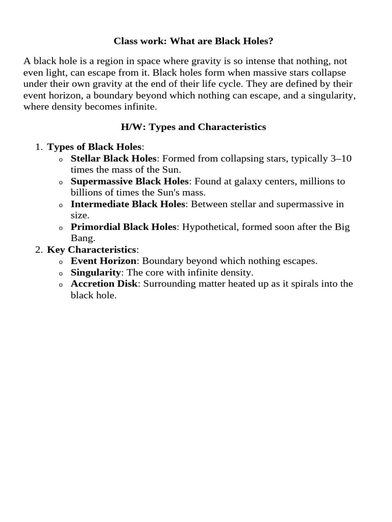 Black Holes | PDF