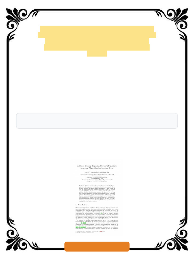A Novel Greedy Bayesian Network Structure Learning Algorithm for Limited Data 1st Edition by ...