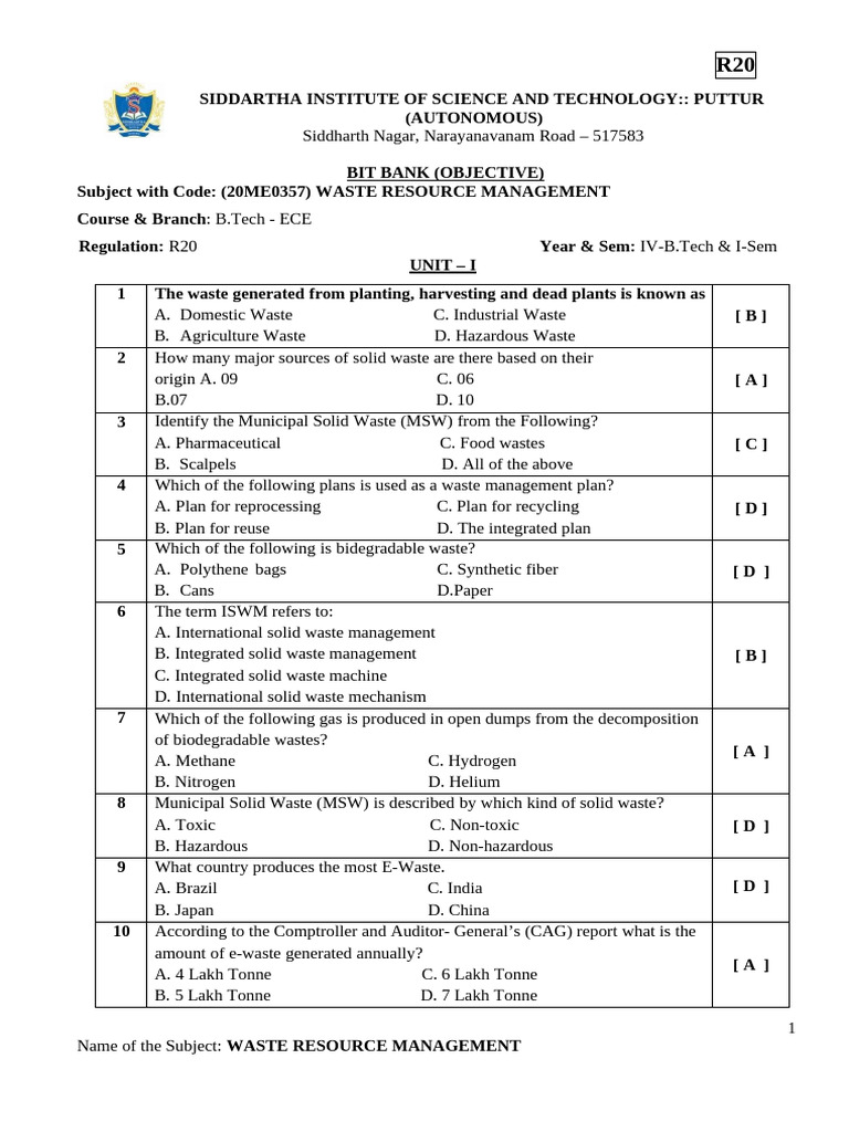 20me0357- Wrm Bit Bank | PDF | Waste | Municipal Solid Waste