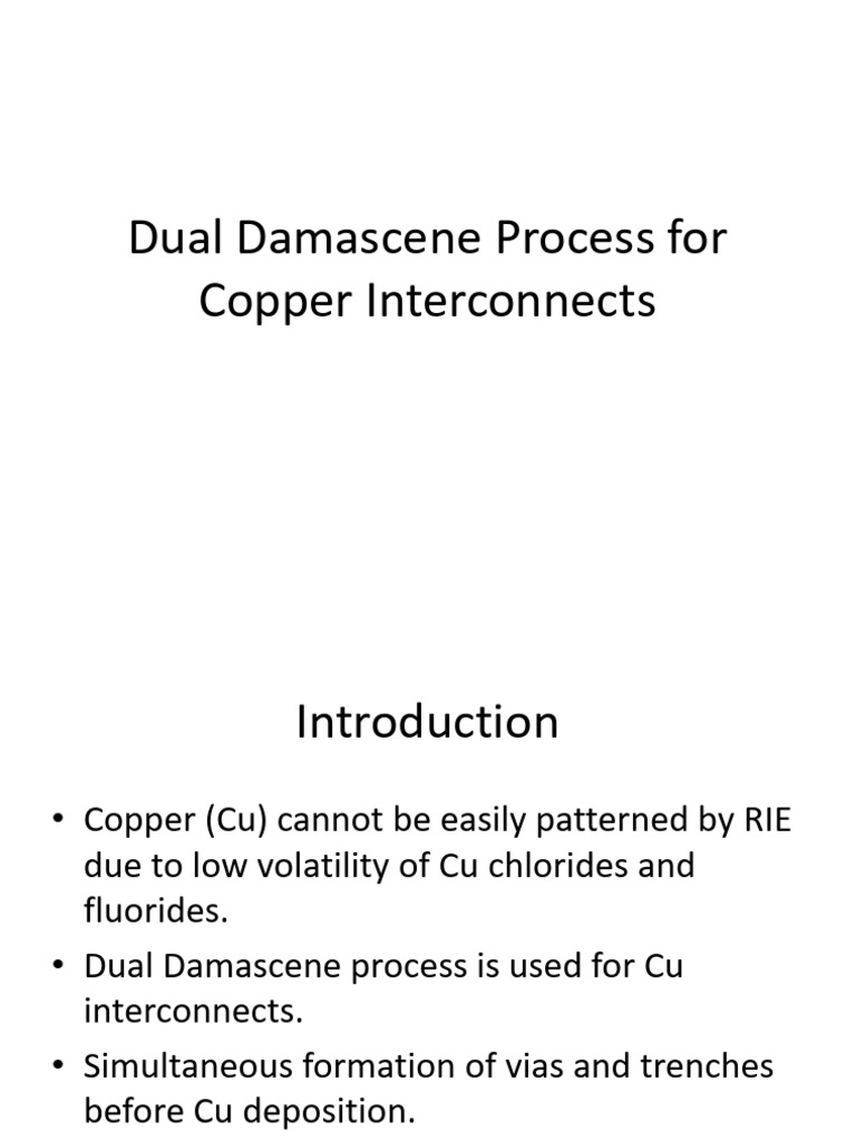 Dual Damascene Copper Interconnects Guide | PDF | Electricity ...