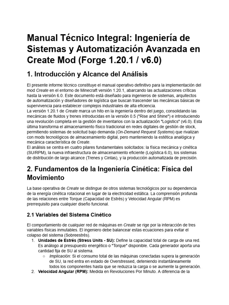 Manual Definitivo de Create Minecraft | PDF | Ingeniería | Vapor