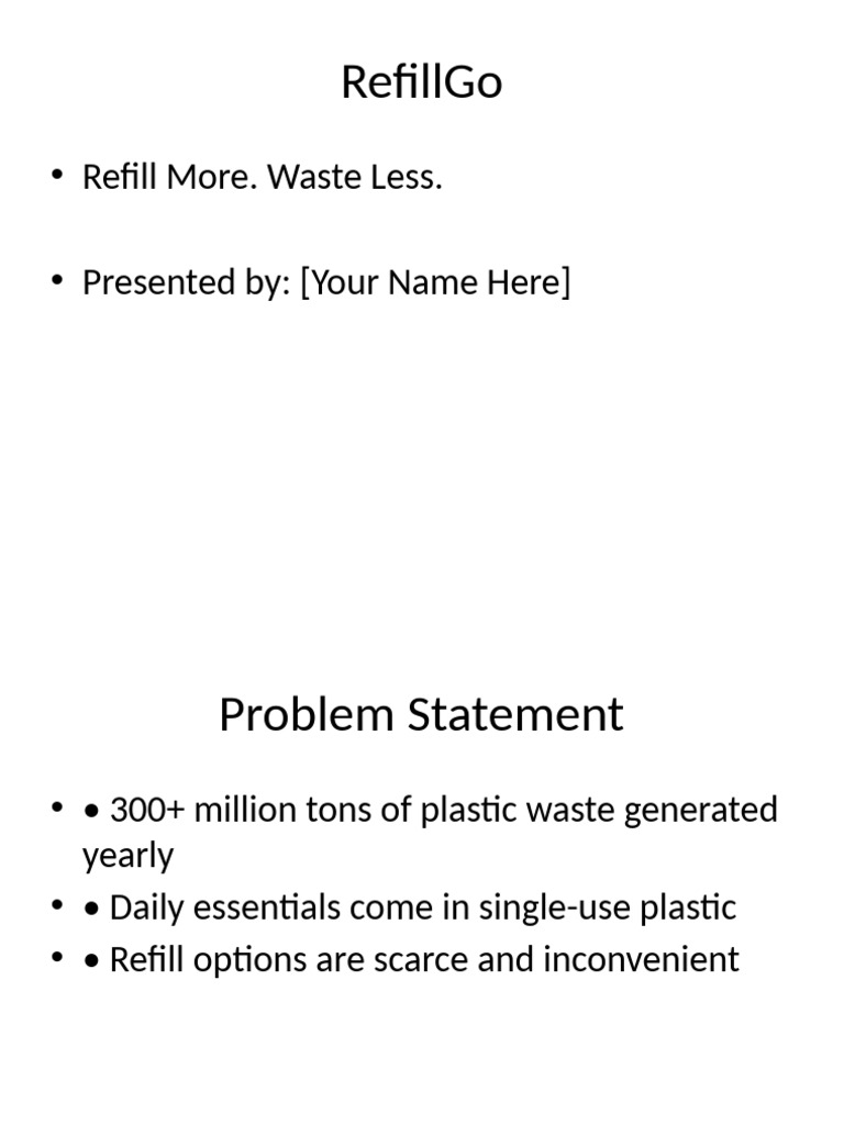Smart Refill Stations for Eco-Friendly Living | PDF