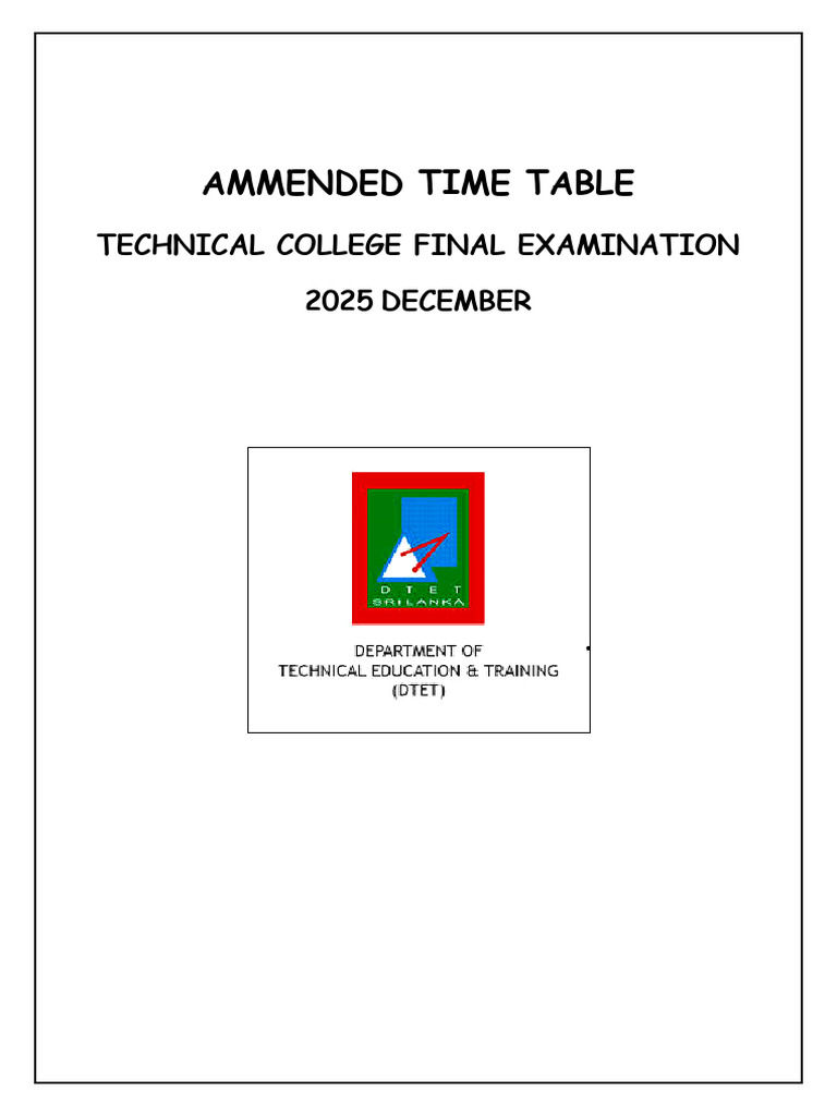 2025 EXM Time Table) | PDF