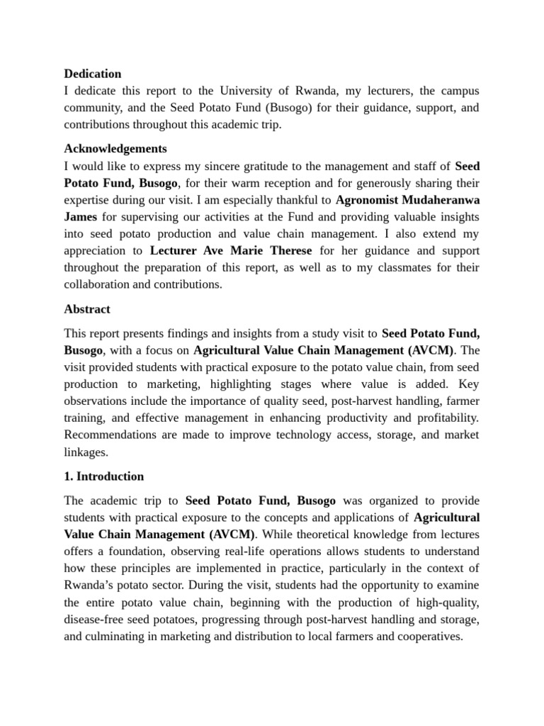 Agricultural Value Chain Insights: Seed Potatoes | PDF | Agriculture ...