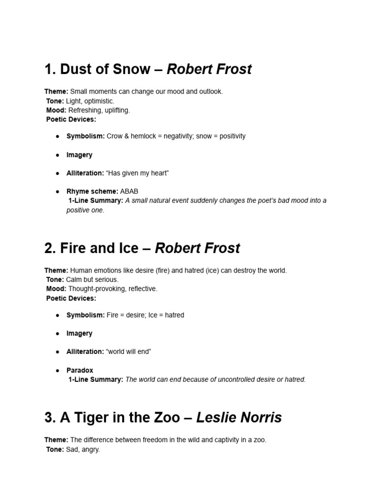 Analysis of Classic Poems and Themes | PDF | Poetry | Poetic Devices