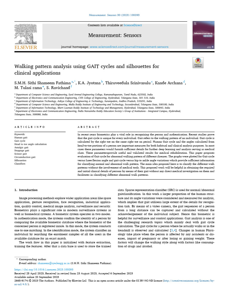 Walking Pattern Analysis Gait Cycles | PDF | Walking | Biometrics