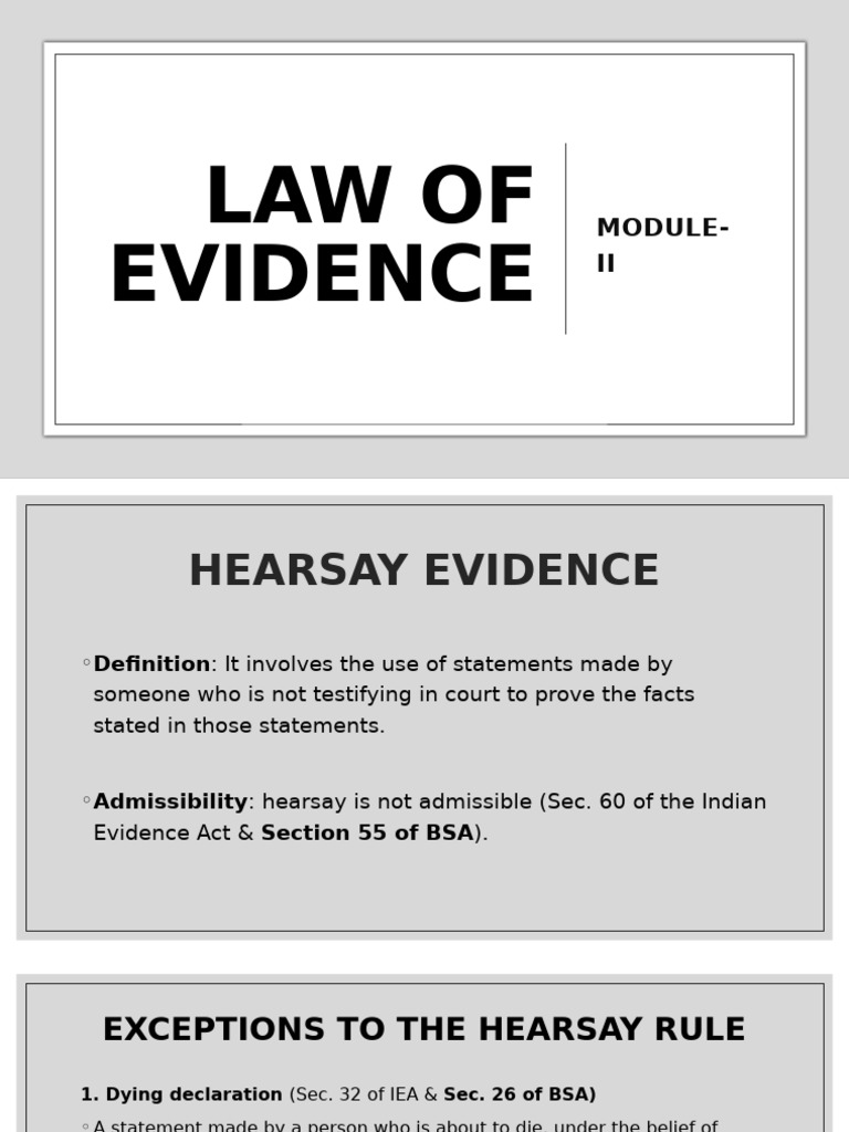 Evidence Module 2-1 | PDF | Hearsay | Evidence (Law)