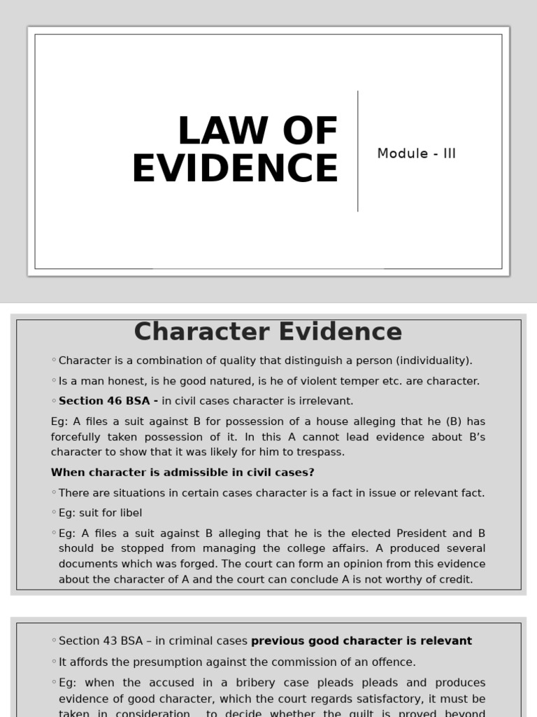 Evidence Module 3 | PDF | Evidence | Criminal Procedure