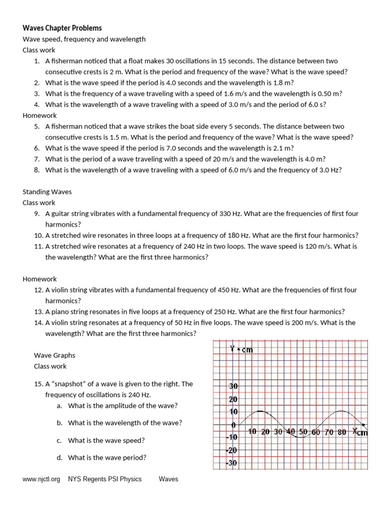 Phys Ny Waves-Chapter-Problems 2017-04-17 | PDF | Waves | Frequency