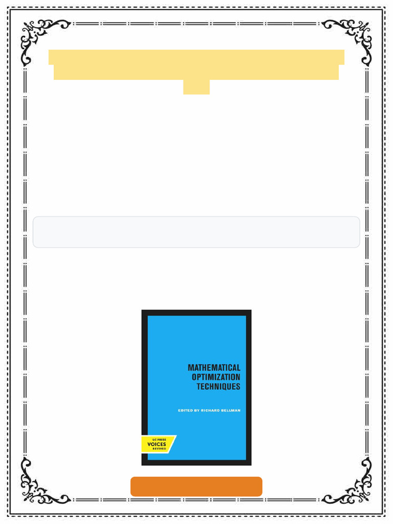 Mathematical Optimization Techniques Richard Bellman eBook official ...