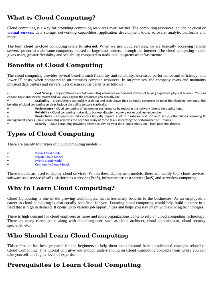CLOUD computing | PDF | Cloud Computing | Software As A Service