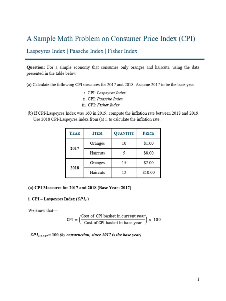 Topic 1 - Math-Problem - CPI - LI - PI - FI-2 | PDF | Price Indices ...
