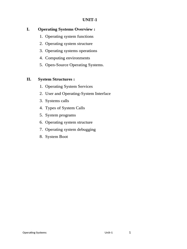 OS - UNIT-1 | PDF | Operating System | Programming