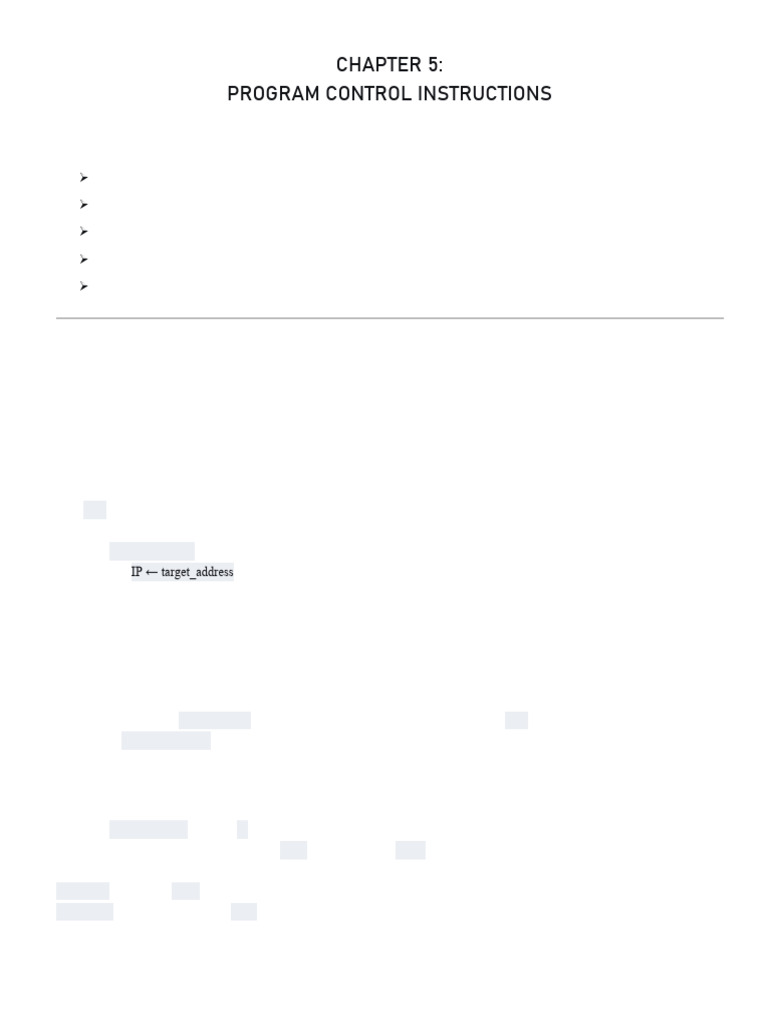 Chapter 5-Program Control Instruction | PDF | Control Flow | Computer ...