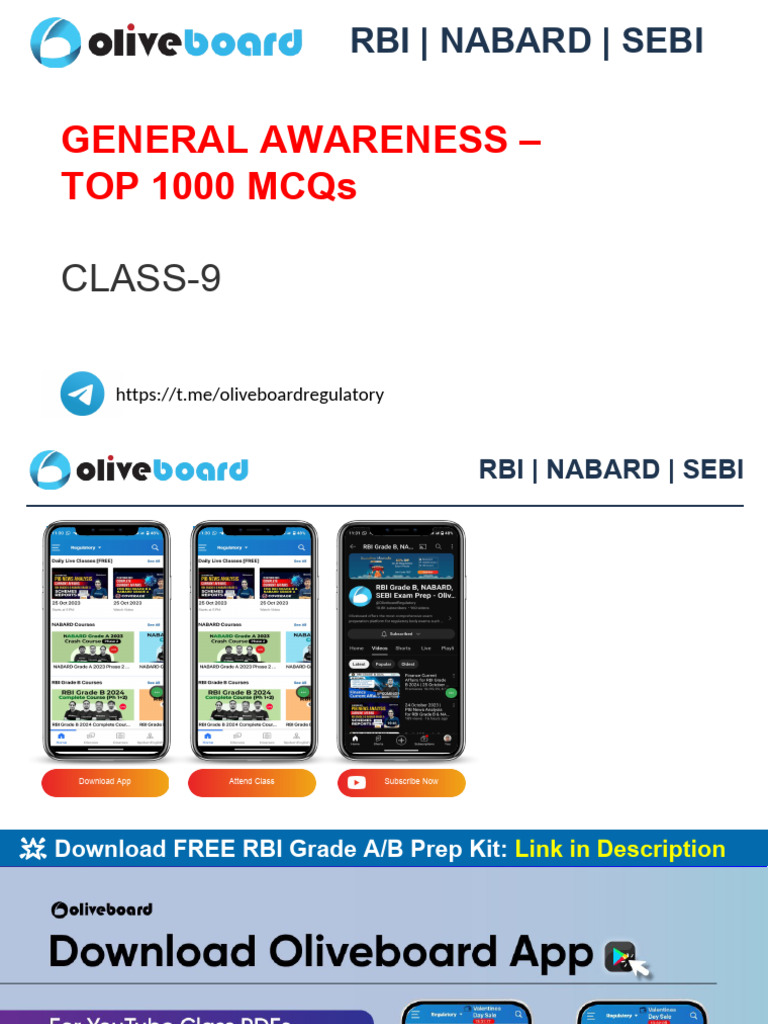 Top 1000 General Awareness MCQs 1759927631 1759934352256 OB | PDF