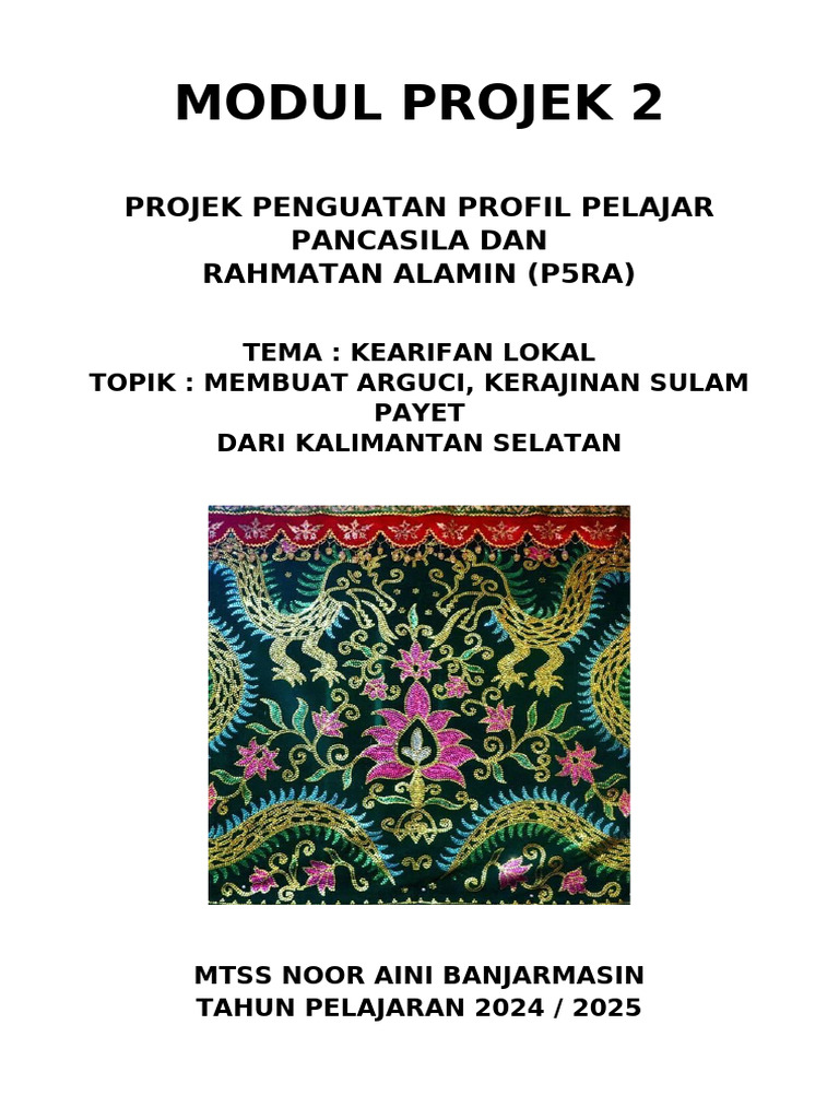 Kerajinan Arguci: Kearifan Lokal P5RA | PDF