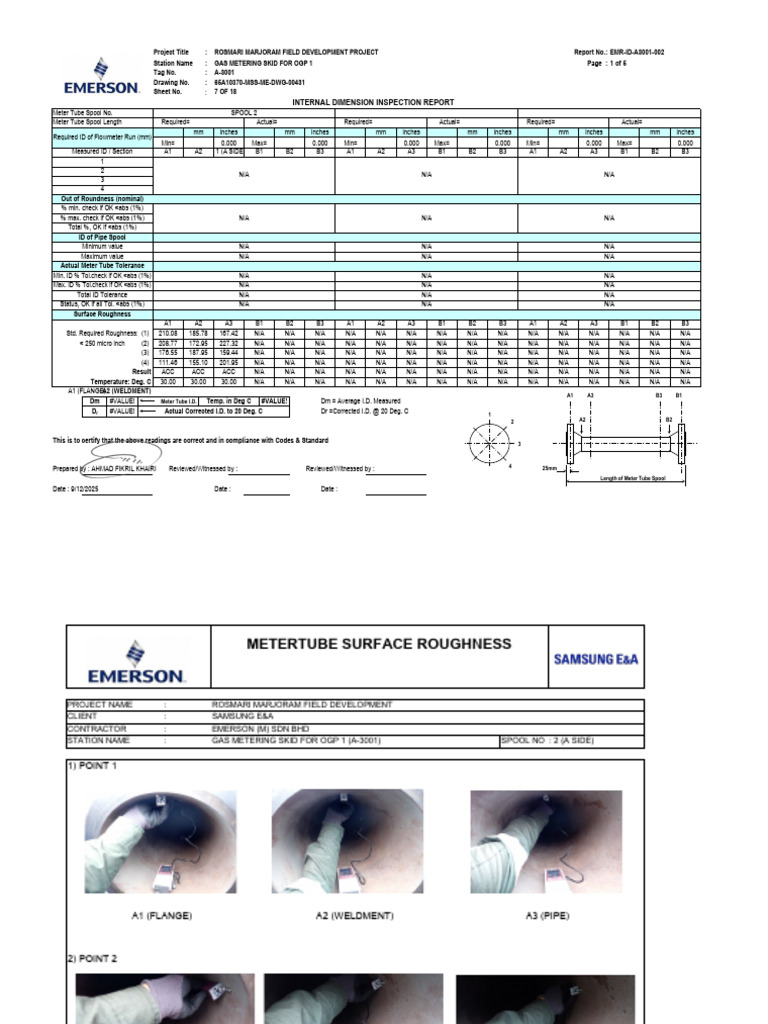 Visual and Roughness Report (a-3001-SP2-A) | PDF