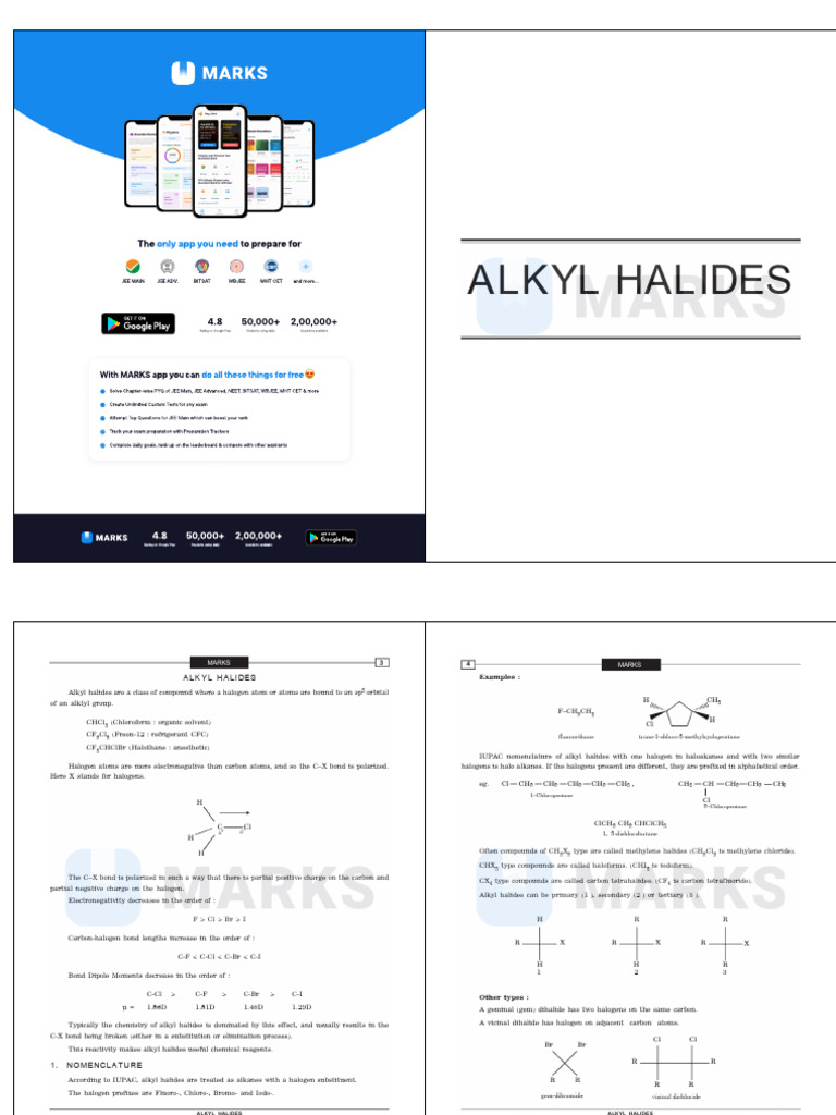 20 Alkyl Halide Revision Notes Getmarks App - Converted (1) | PDF ...