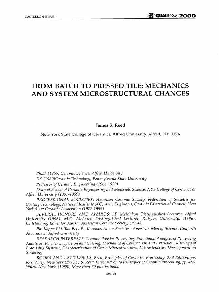 Pressed Tile Production Mechanics | PDF | Tile | Ceramics