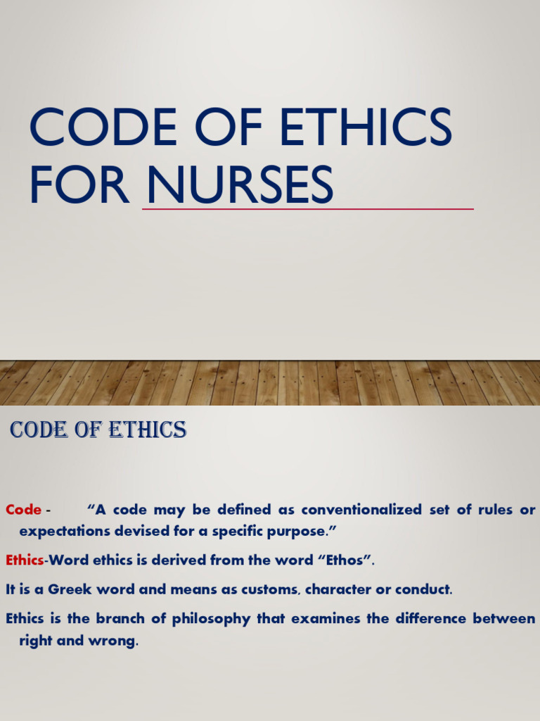 Nursing Code of Ethics Overview | PDF | Utilitarianism | Nursing