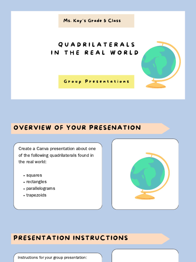 Quadrilaterals in The Real World Math Activity Presentation | PDF ...