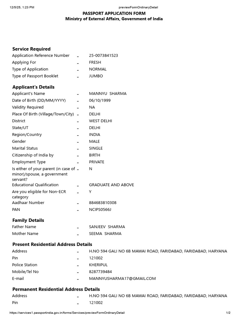 Preview Form Ordinary Detail | PDF | Passport | Justice