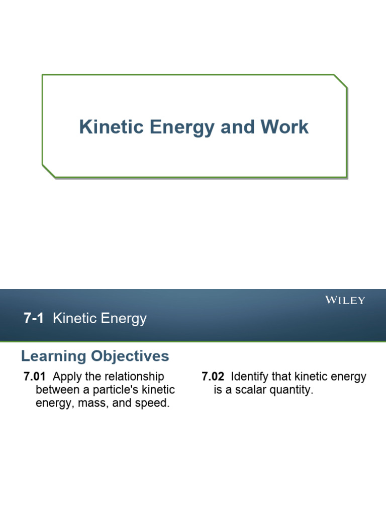 Kinetic Energy and Work Explained | PDF | Kinetic Energy | Force